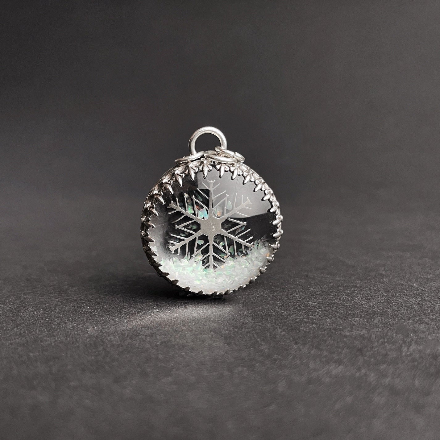 Winter Wonderland Snow Globe Pendant – Three Crows Metalworks